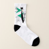 Retro Atomic Era Mid Century Modern MCM Cool Cat Socks | Zazzle