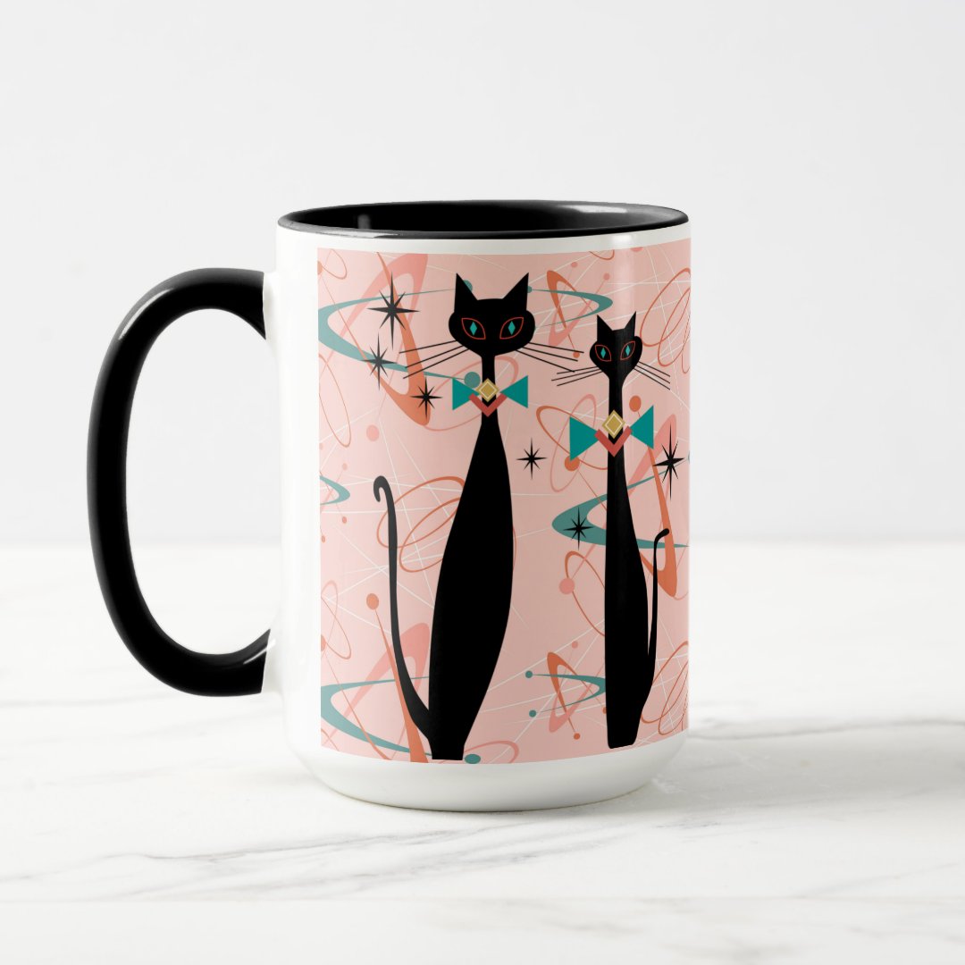 Retro Atomic Era Mid Century Modern MCM Cool Cats Mug | Zazzle