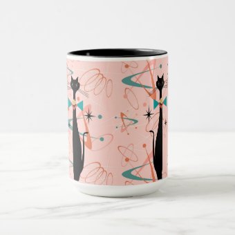 Retro Atomic Era Mid Century Modern MCM Cool Cats Mug | Zazzle