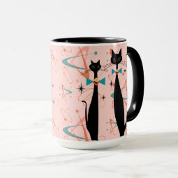 Retro Atomic Era Mid Century Modern MCM Cool Cats Mug | Zazzle