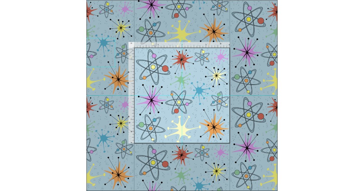 Retro Atomic Fabric | Zazzle
