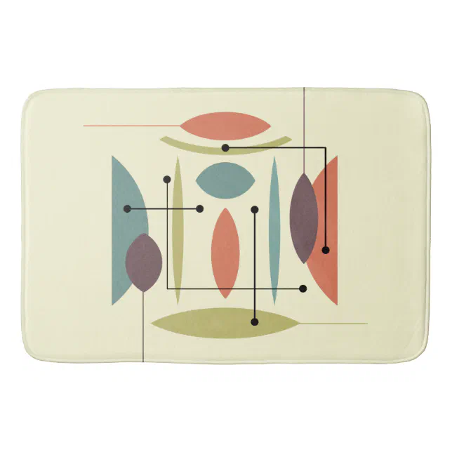 Retro Atomic Hip Abstract Bath Mat | Zazzle