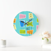 Retro Atomic Kitsch Acrylic Wall Clock | Zazzle