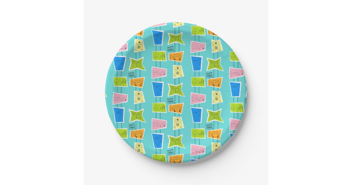 Retro Atomic Kitsch Paper Plate | Zazzle