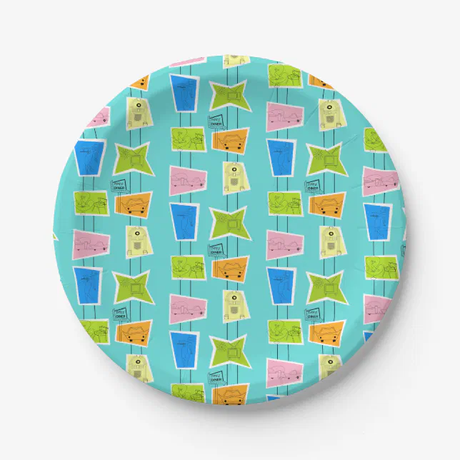 Retro Atomic Kitsch Paper Plate | Zazzle