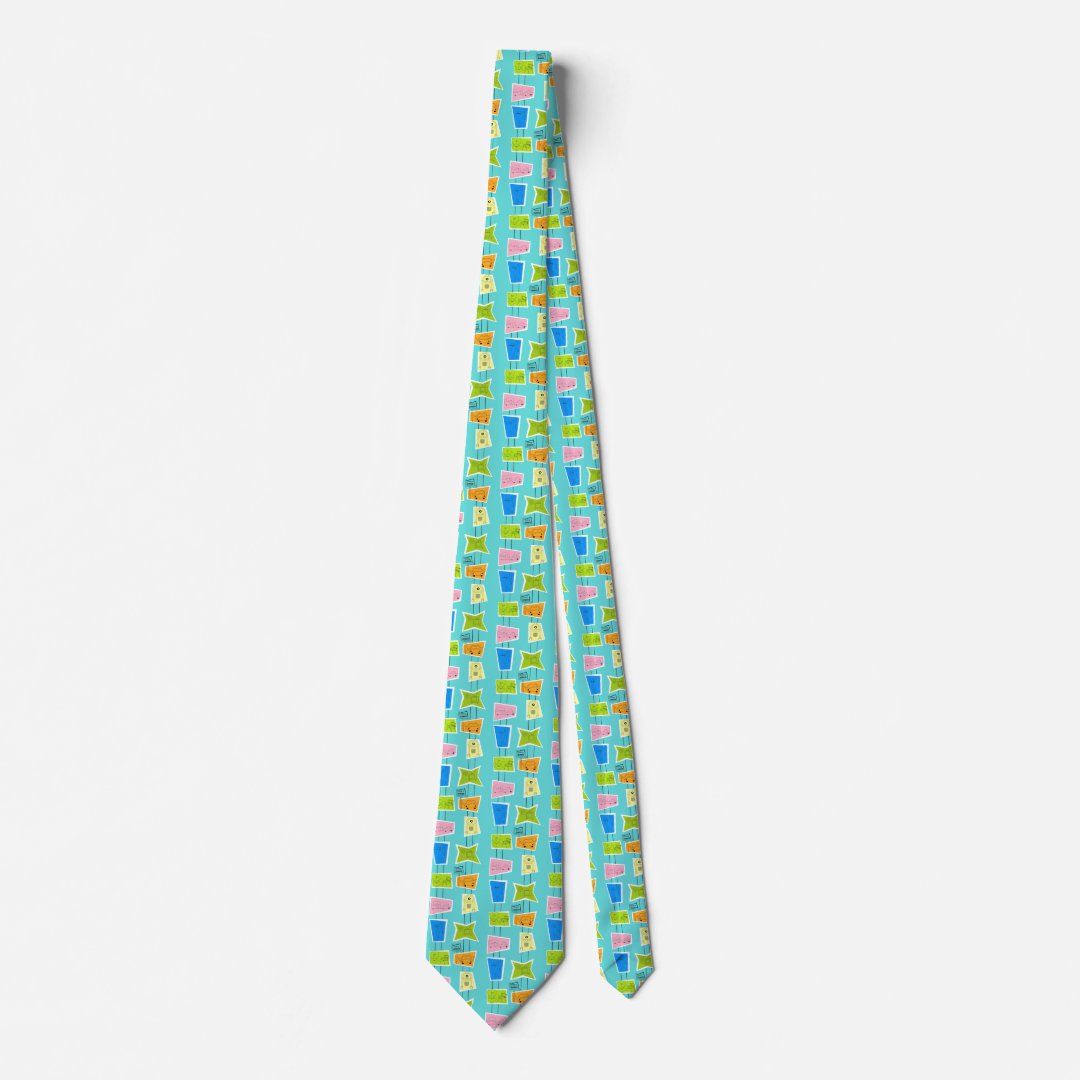 Retro Atomic Kitsch Tie | Zazzle