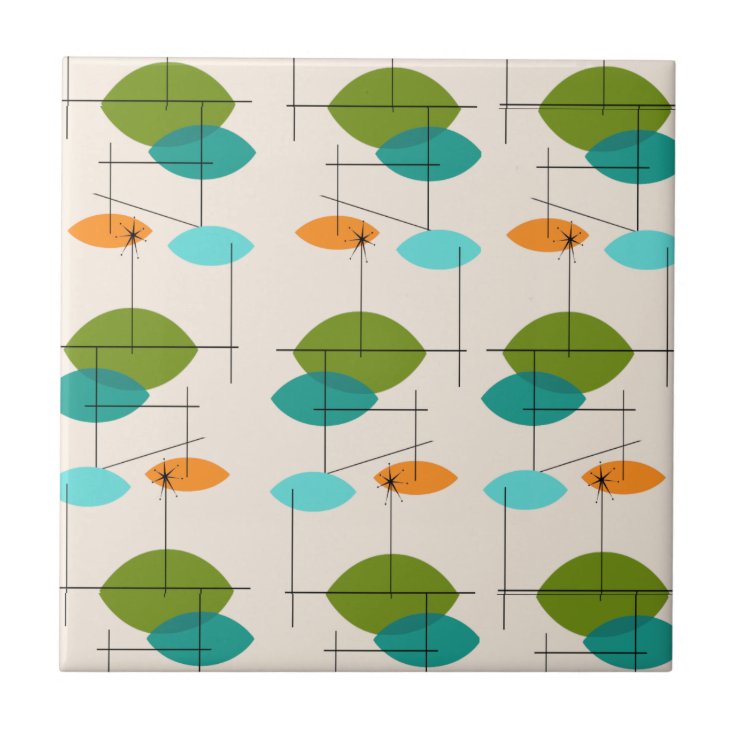 Retro Atomic Mobile Pattern Ceramic Tile | Zazzle