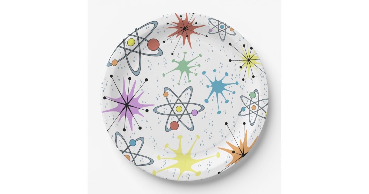 Retro Atomic Paper Plates | Zazzle