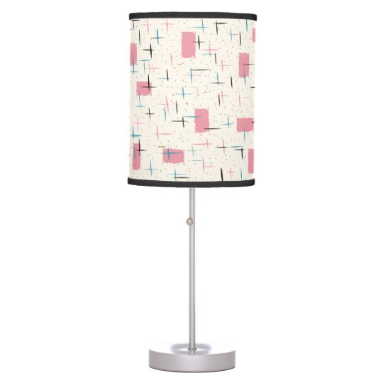 Retro Atomic Pink Pattern Table Lamp | Zazzle.com