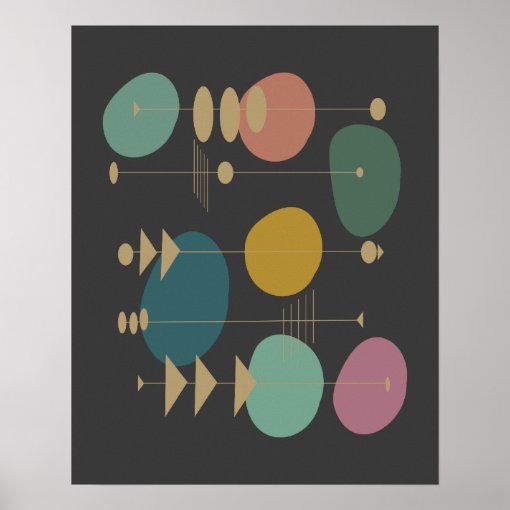 Retro Atomic Space Age Mid Century Modern Poster | Zazzle