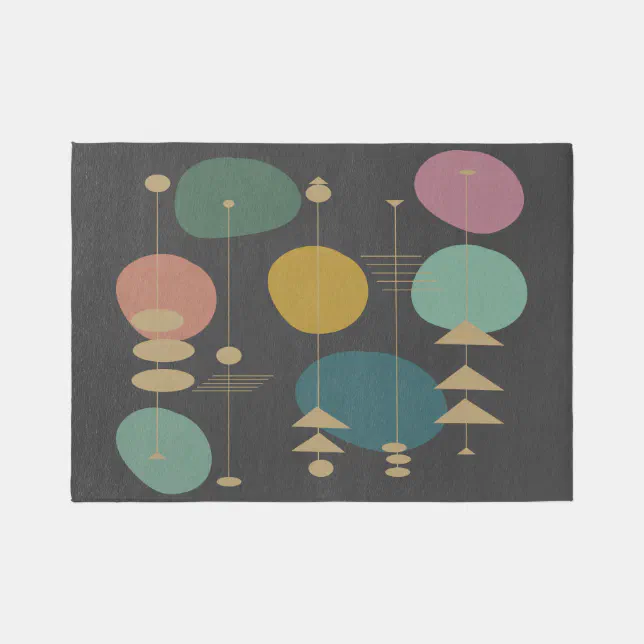 Retro Atomic Space Age Mid Century Modern Rug | Zazzle