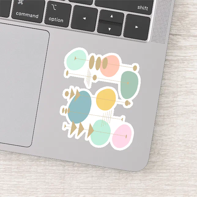 Retro Atomic Space Age Mid Century Modern Sticker | Zazzle