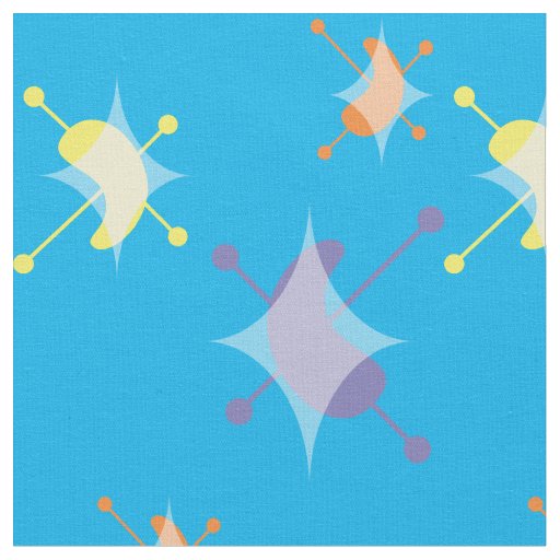 Retro Atomic Starbursts Pattern Fabric | Zazzle