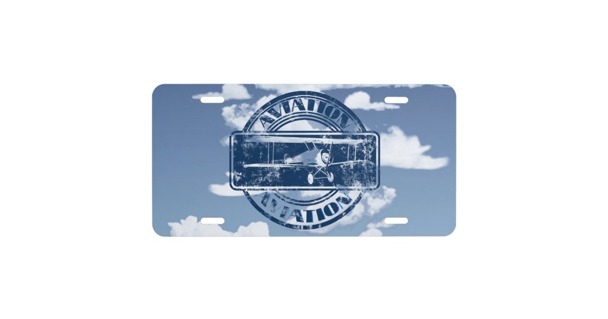 Retro Aviation Art License Plate | Zazzle