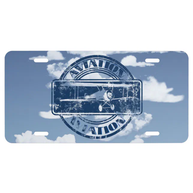 Retro Aviation Art License Plate | Zazzle