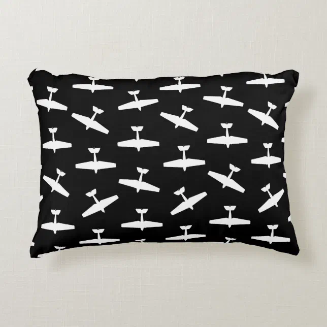 Retro Aviation Themed Airplanes Print Plane Design Accent Pillow | Zazzle