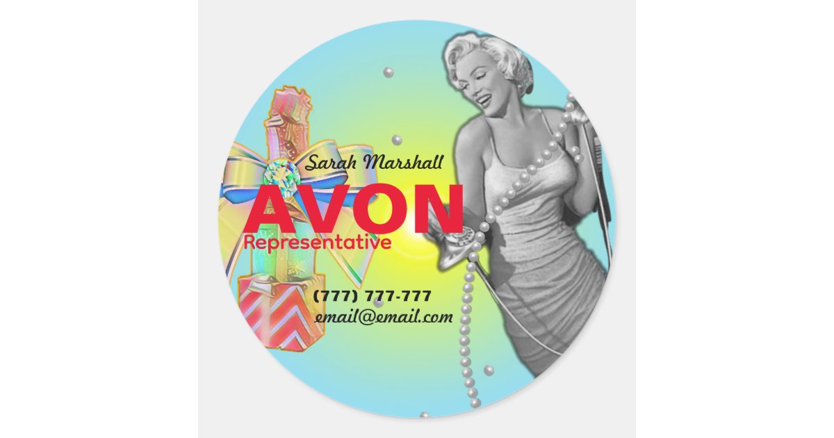 Retro Avon Representative Classic Round Sticker | Zazzle