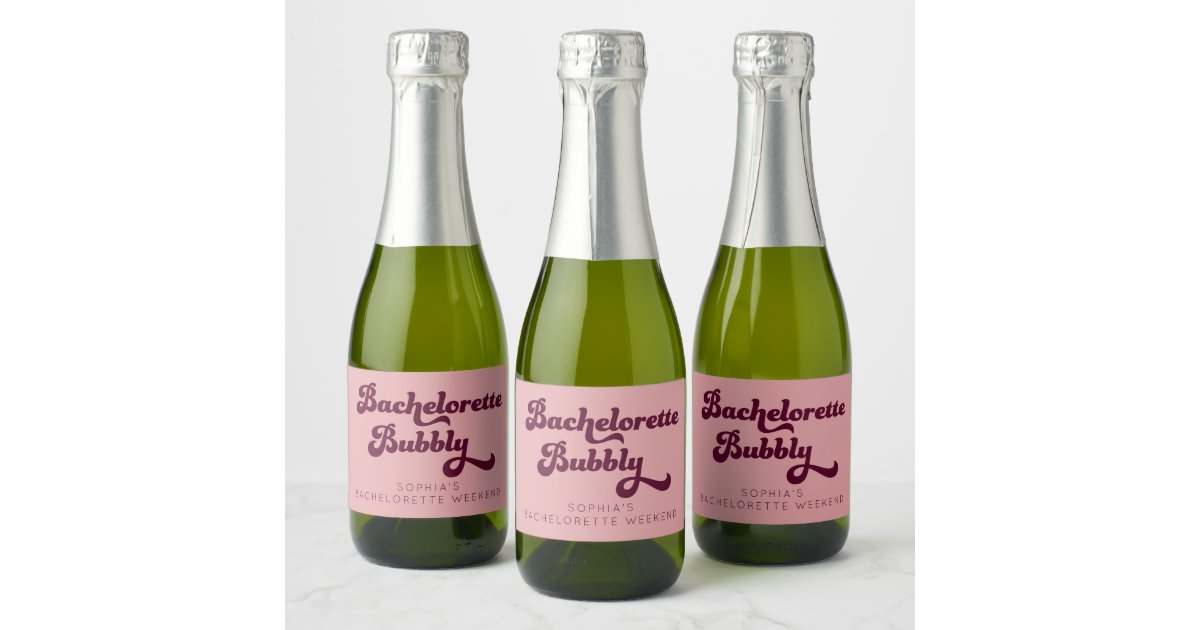 Retro Bachelorette Bubbly Bachelorette Sparkling Wine Label | Zazzle