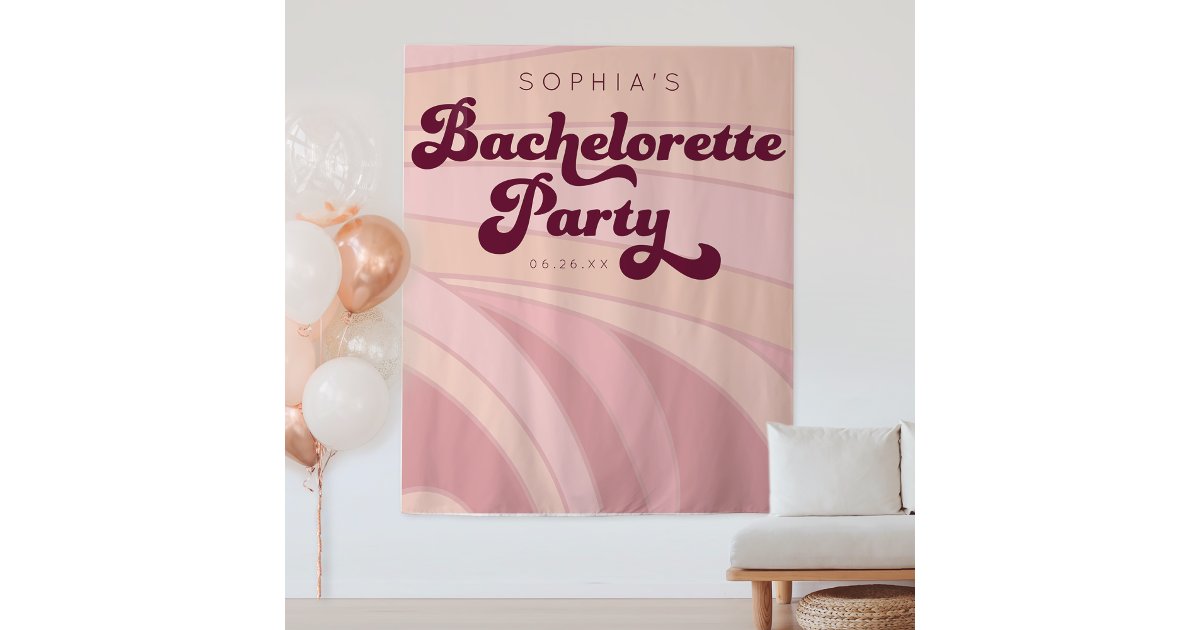 Retro Bachelorette Party Backdrop Funky | Zazzle