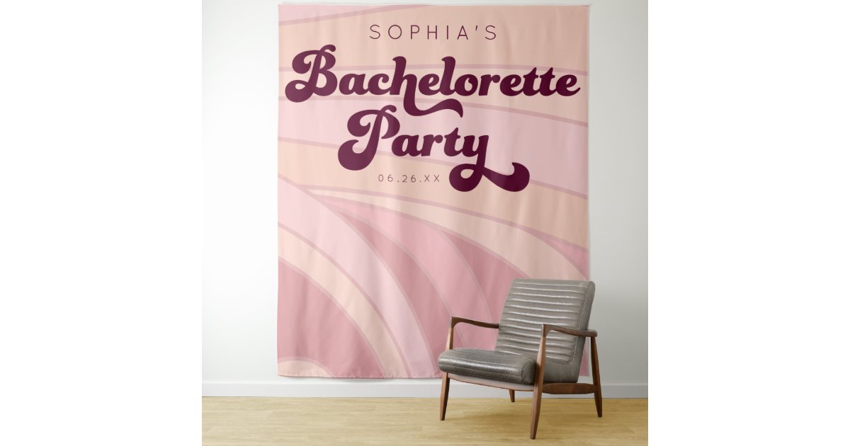 Retro Bachelorette Party Backdrop Funky | Zazzle