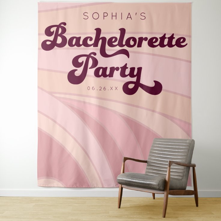 Retro Bachelorette Party Backdrop Funky | Zazzle