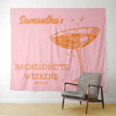Retro Bachelorette Party Backdrop Modern Cocktail | Zazzle