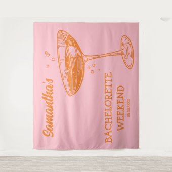 Retro Bachelorette Party Backdrop Modern Cocktail | Zazzle