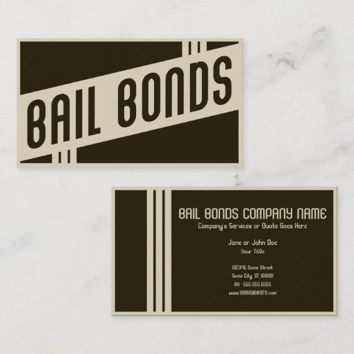 retro bail bonds business card | Zazzle
