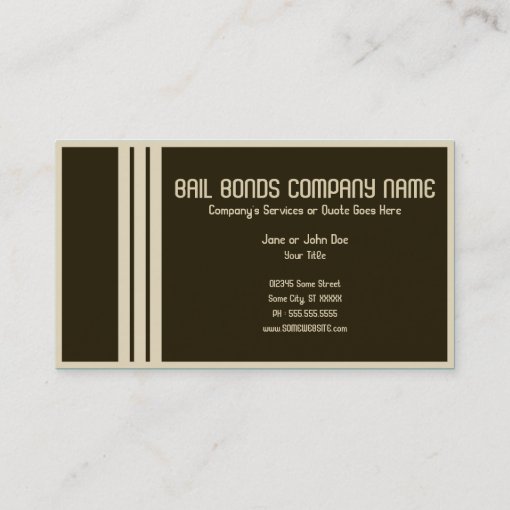 retro bail bonds business card | Zazzle