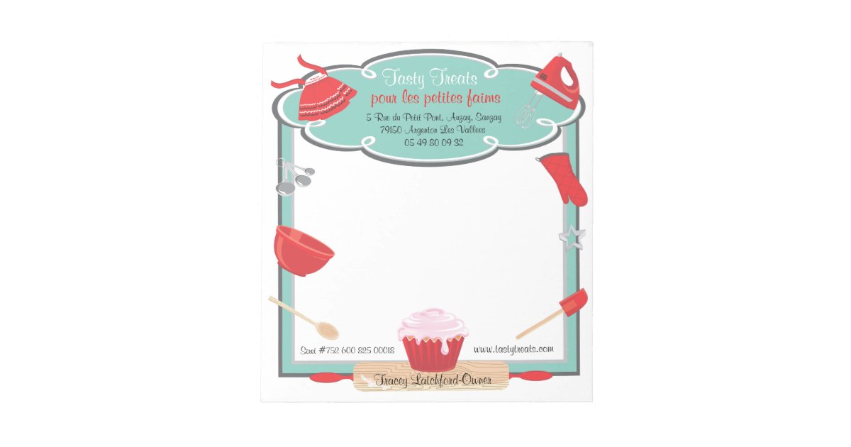 Retro baking and cooking Note pad recipe order | Zazzle