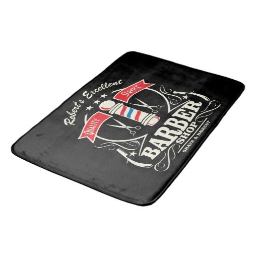 Retro Barber Stylist Work Floor Mat | Zazzle