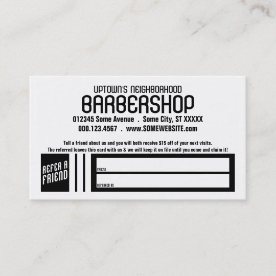 retro barbershop referral card | Zazzle.com