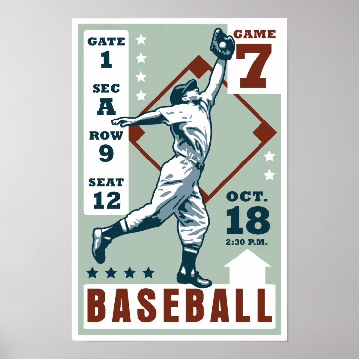 Retro-Baseball Poster | Zazzle