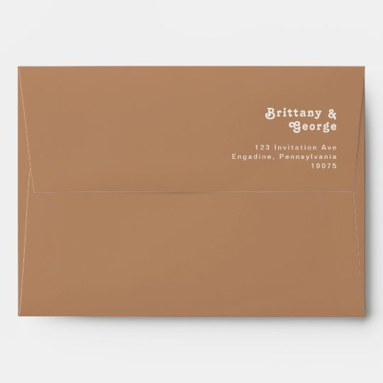 Retro Beach | Brown Wedding Invitation Envelope | Zazzle.com