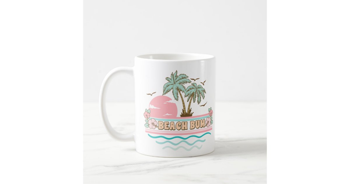 Retro Beach Bum Tropical Theme Palm Trees Coffee Mug | Zazzle
