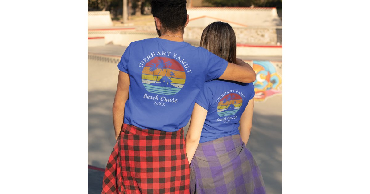 Retro Beach Cruise Family Reunion Matching T-Shirt | Zazzle