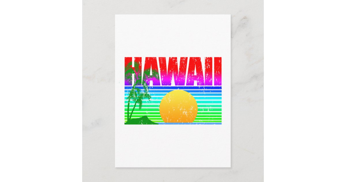 Retro Beach Hawaii Sunset Postcard | Zazzle.com