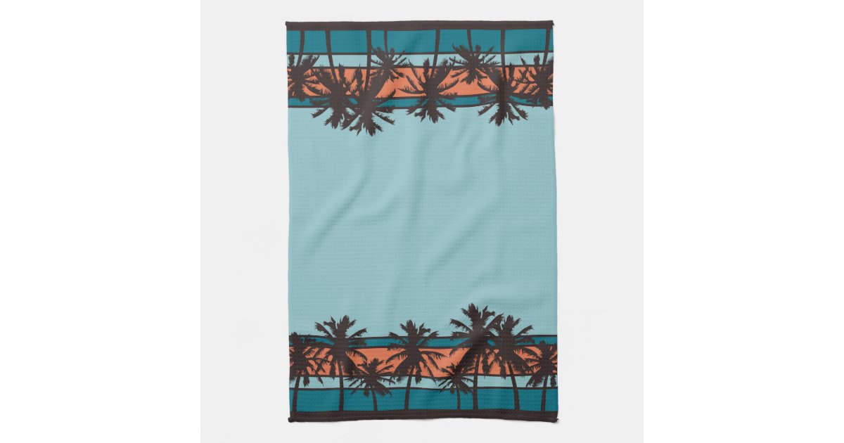 Retro Beach Kitchen Towels | Zazzle