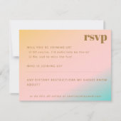 Retro Beach Pastel Gradient Unique Wedding Website RSVP Card | Zazzle