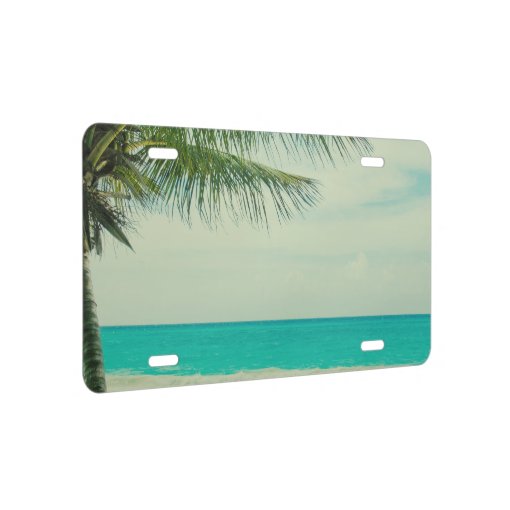 Retro Beach Theme License Plate | Zazzle