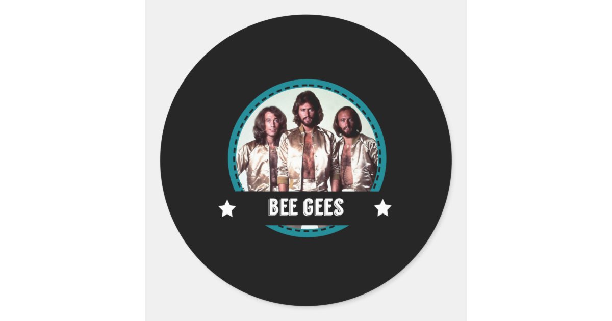 Retro Bee Gees Band 70s Tribute Icons Classic Round Sticker | Zazzle