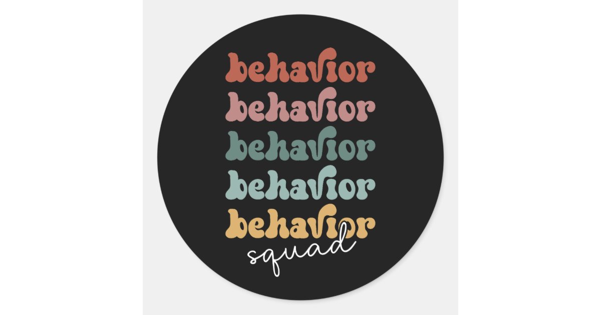 Retro Behavior Squad Behavioral Therapist Classic Round Sticker | Zazzle