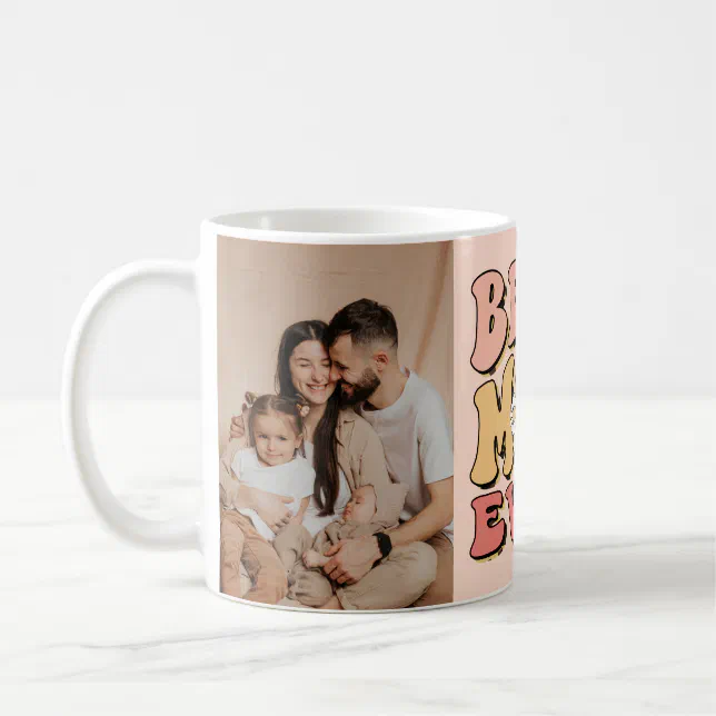Retro Best Mom Ever Custom Photo Coffee Mug | Zazzle