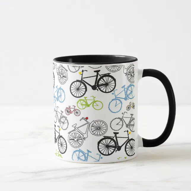 Retro Bicycle Bike Pattern Mug | Zazzle