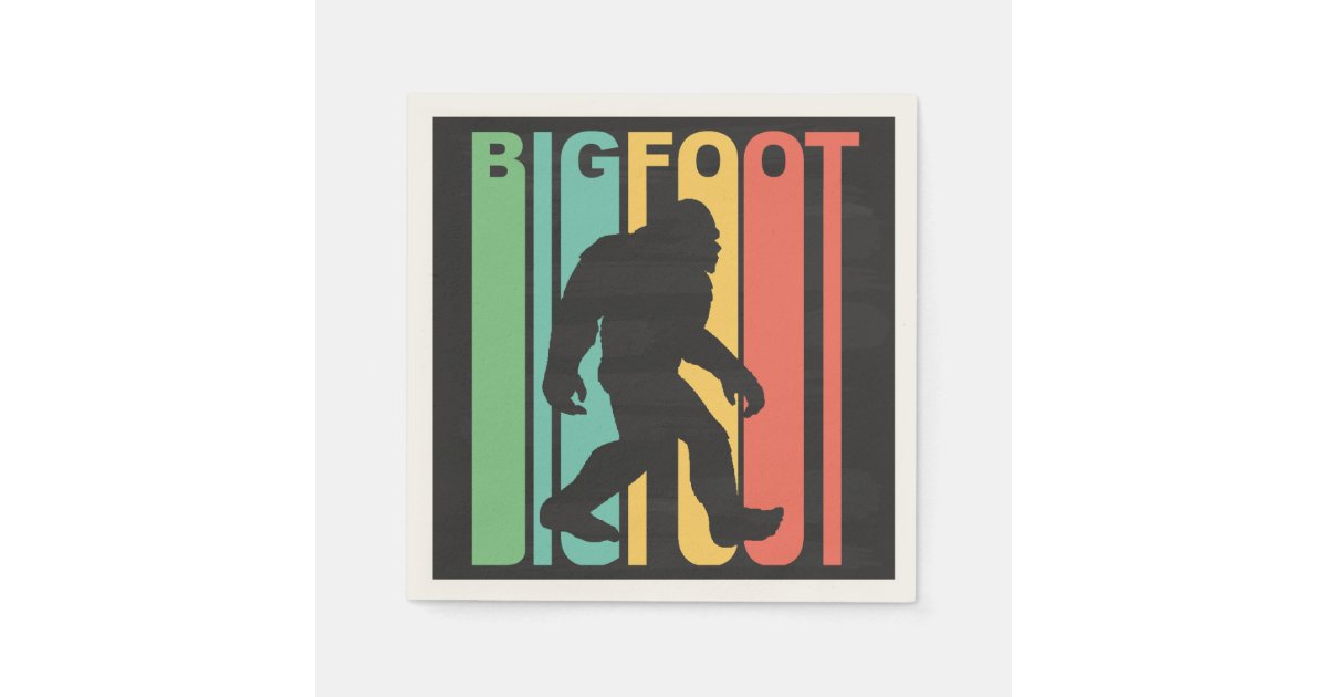 Retro Bigfoot Paper Napkins | Zazzle