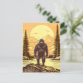 Retro Bigfoot Vintage Sasquatch Mountains Postcard | Zazzle