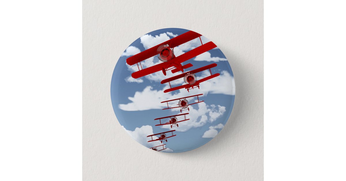 Retro Biplane Pinback Button | Zazzle