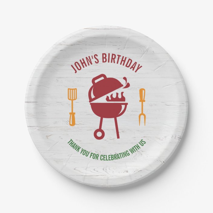 Retro Birthday BBQ Paper Plate | Zazzle.com
