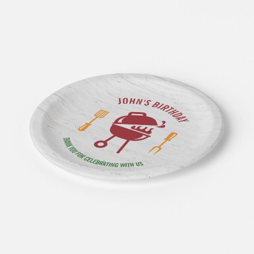 Retro Birthday BBQ Paper Plate | Zazzle