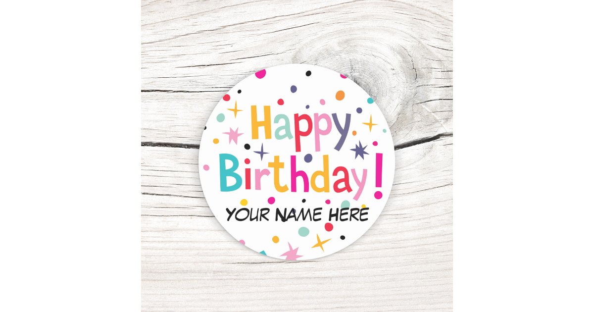 Retro Birthday Confetti Stickers | Zazzle